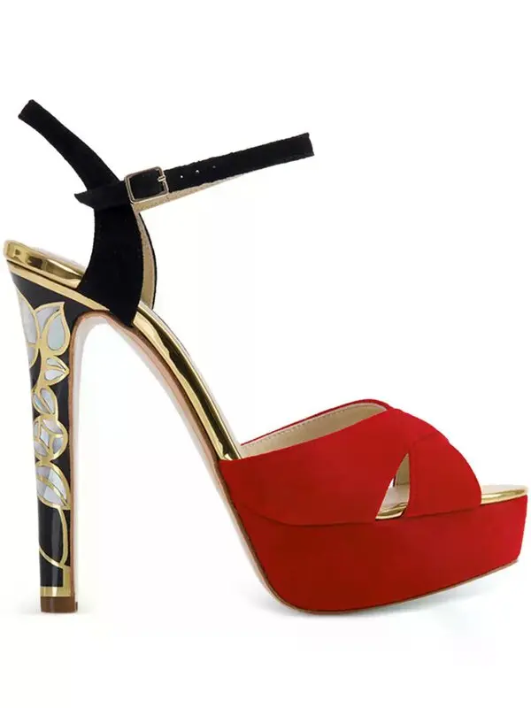 FREYA ROSE Rose In Bloom Heeled Sandals - Red