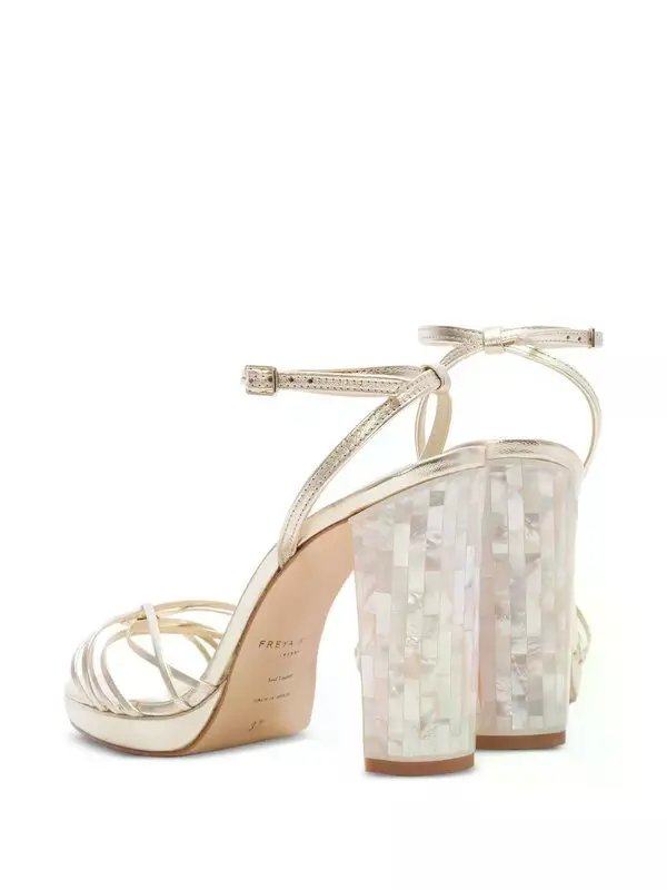 FREYA ROSE Bianca Block-heel Sandals - Gold