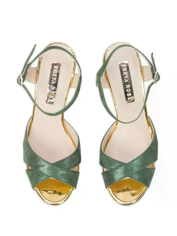 FREYA ROSE Zahra Ankle-strap Heeled Sandals - Green