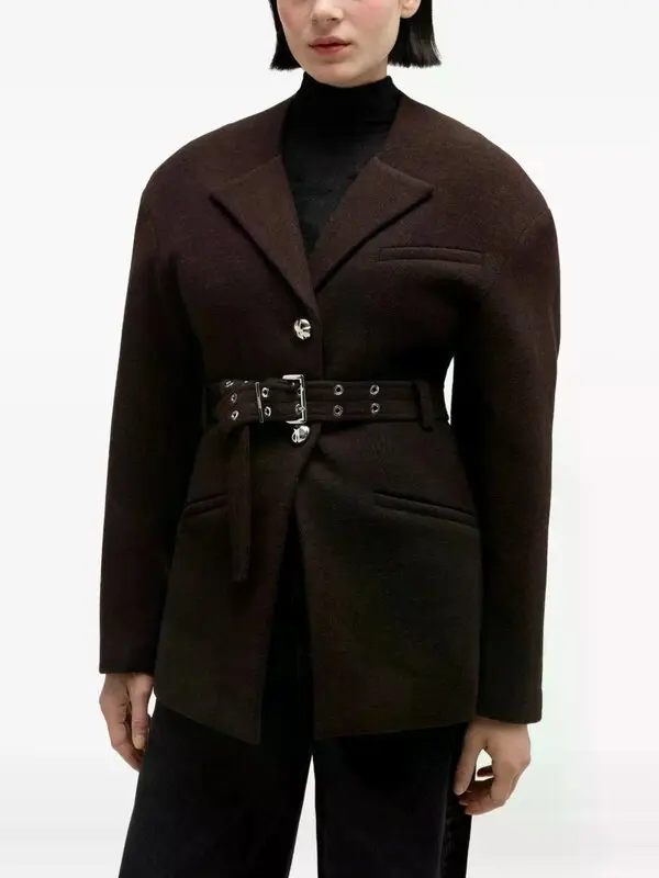 GANNI Belted Single-breasted Jacket