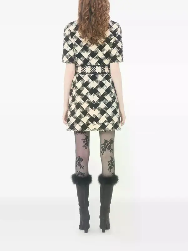 Valentino Garavani Mini Damier-tweed Dress - Black