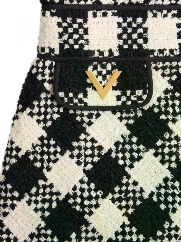 Valentino Garavani Mini Damier-tweed Dress - Black