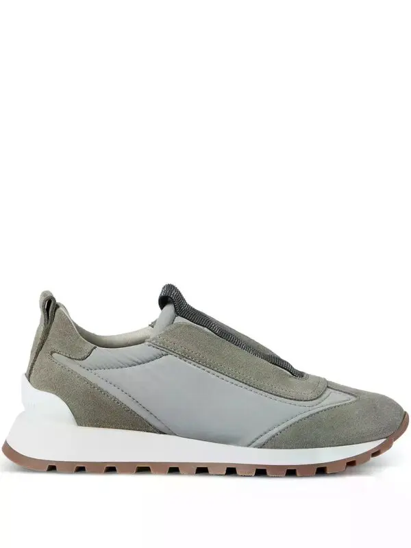 Brunello Cucinelli Suede Panel Slip-on Sneakers - Brown