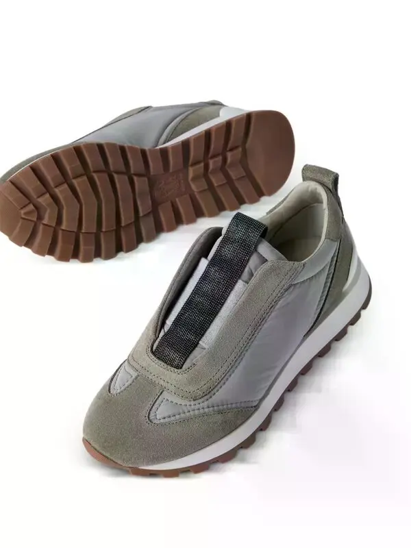 Brunello Cucinelli Suede Panel Slip-on Sneakers - Brown