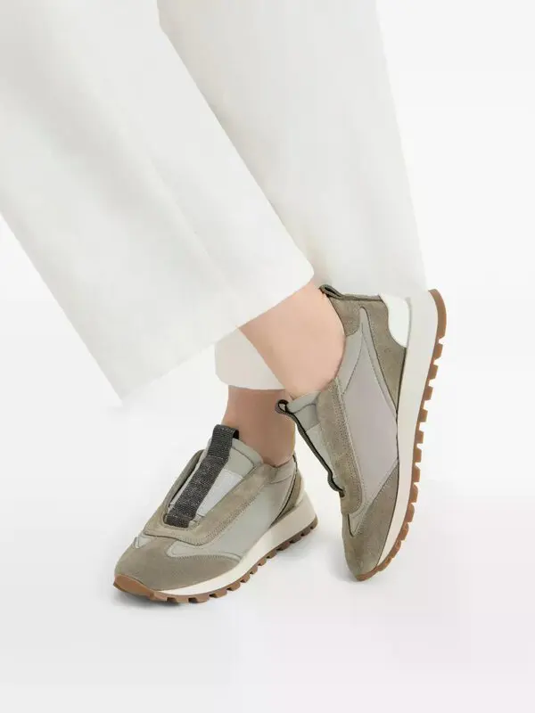 Brunello Cucinelli Suede Panel Slip-on Sneakers - Brown