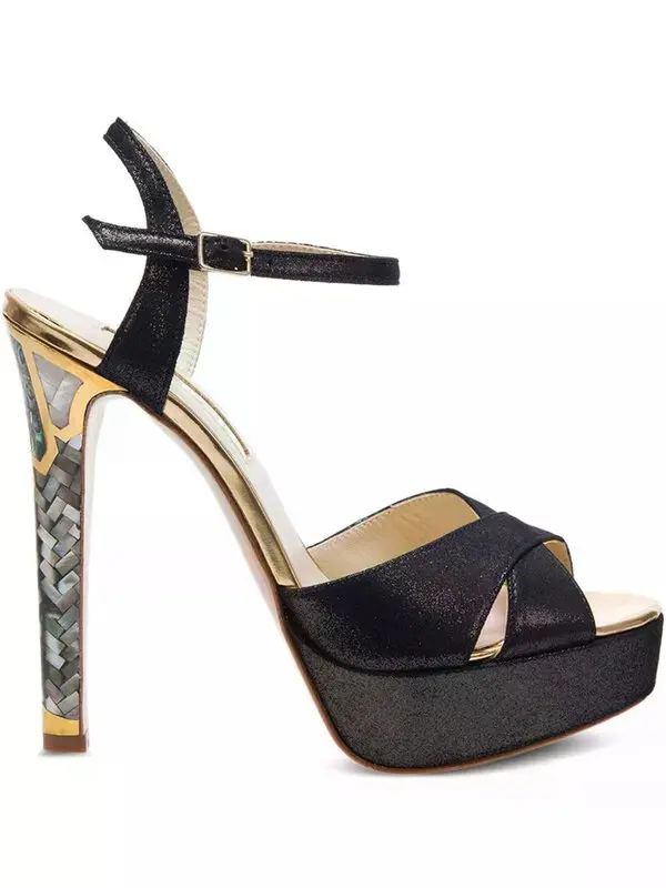 FREYA ROSE Cleopatra Embellished-heel Sandals - Black