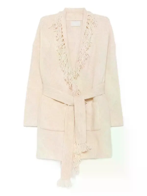 Hemisphere Fringed Belted Jacket