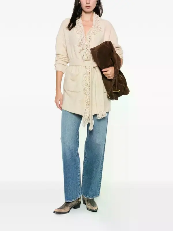 Hemisphere Fringed Belted Jacket
