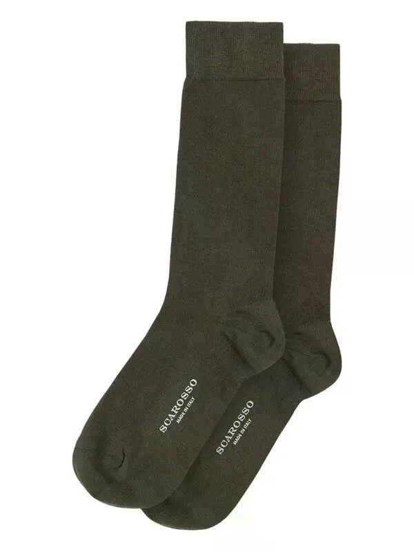 SCAROSSO Ribbed-trim Socks - Green