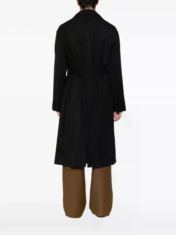 LARDINI Belted Double-breasted Coat - Black