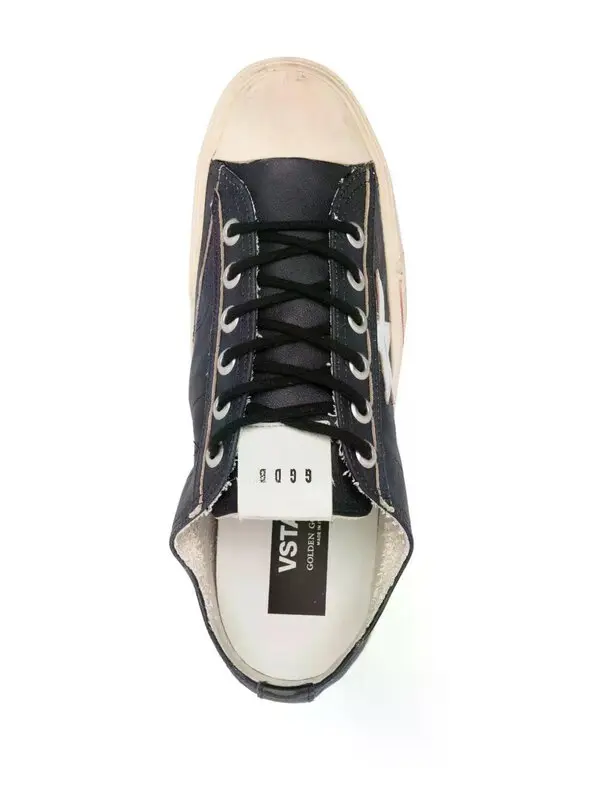 GOLDEN GOOSE V-star Distressed-effect Leather Sneakers