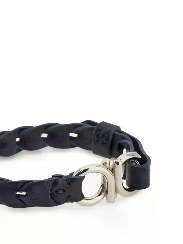 FERRAGAMO Braided Gancini-plaque Bracelet