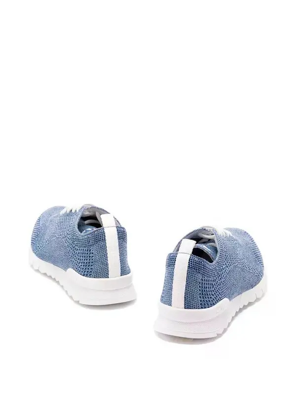 Kiton Textured Low-top Sneakers - Blue