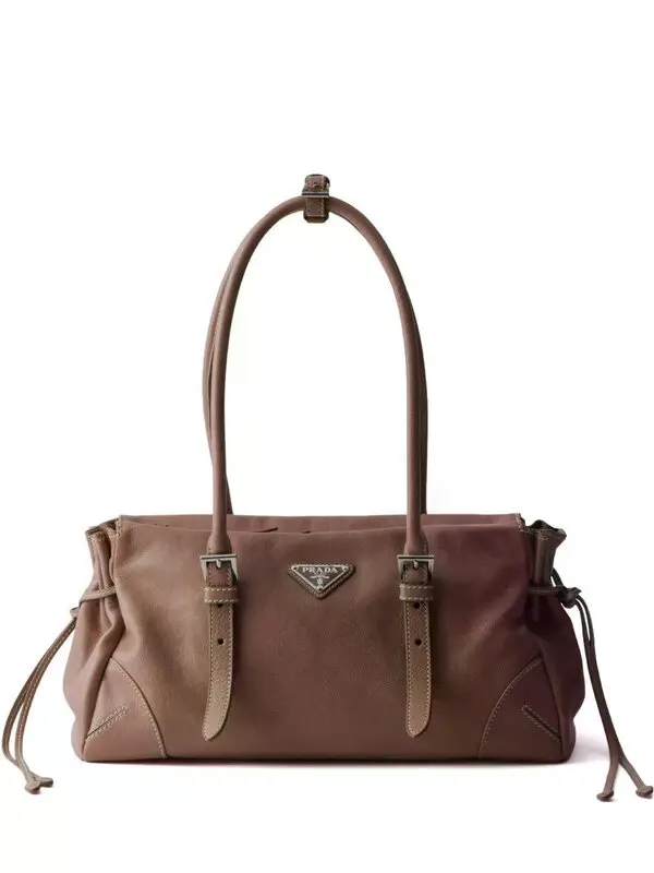 Prada Bonnie Medium Antiqued Leather Tote Bag - Brown