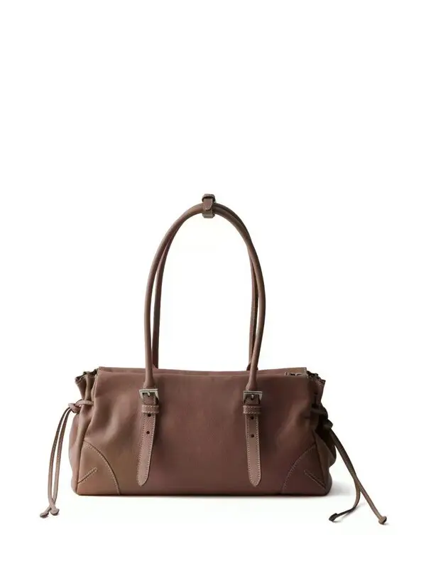 Prada Bonnie Medium Antiqued Leather Tote Bag - Brown