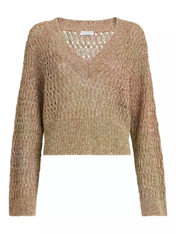 Brunello Cucinelli V-neck Sweater - Neutrals