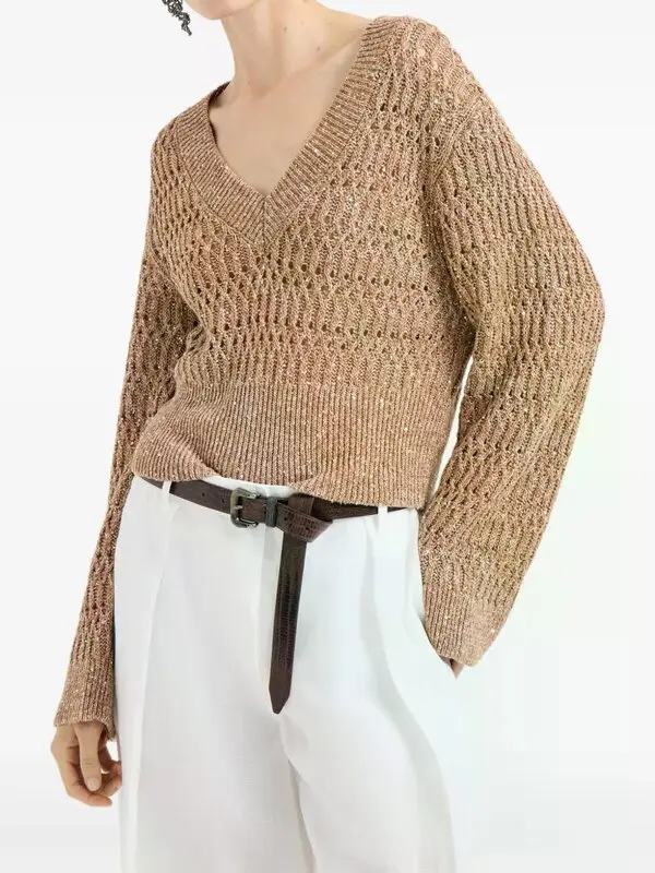 Brunello Cucinelli V-neck Sweater - Neutrals