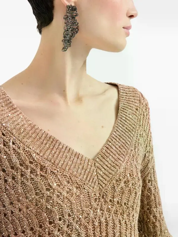 Brunello Cucinelli V-neck Sweater - Neutrals