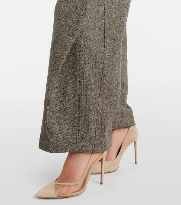 AQUAZZURA Studio 105 Mesh And Suede Pumps - Beige