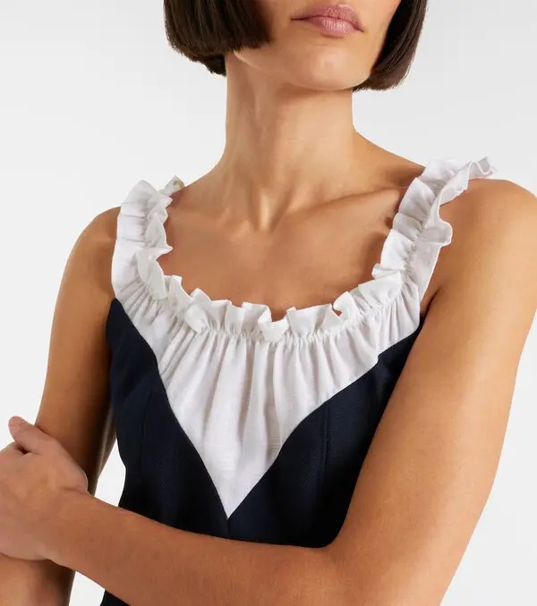 SHUSHU/TONG Ruffled Wool And Silk Minidress