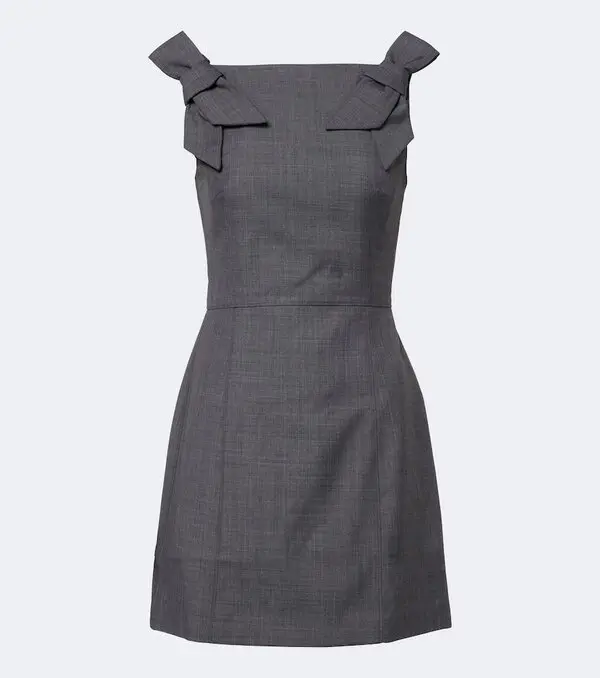 SHUSHU/TONG Bow-detail Mini Dress - Grey