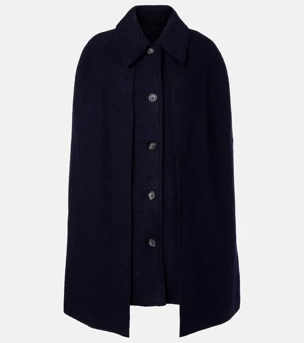 TOTEME Wool Bouclé Cape - Blue