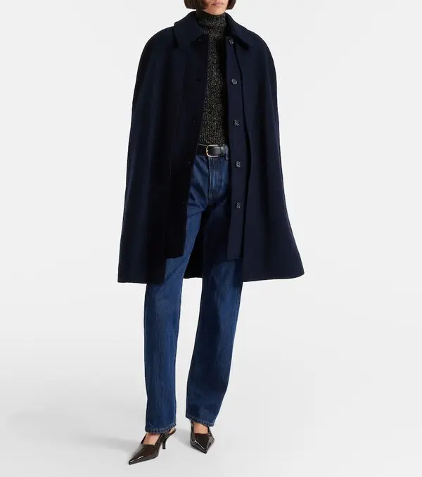 TOTEME Wool Bouclé Cape - Blue