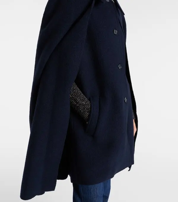 TOTEME Wool Bouclé Cape - Blue