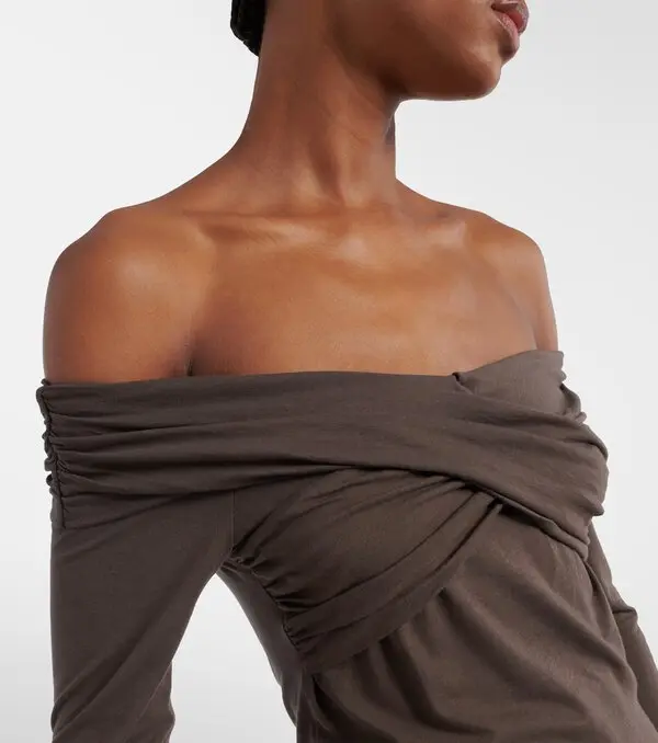 Velvet By Graham & Spencer Clarissa Off-shoulder Cotton-blend Top