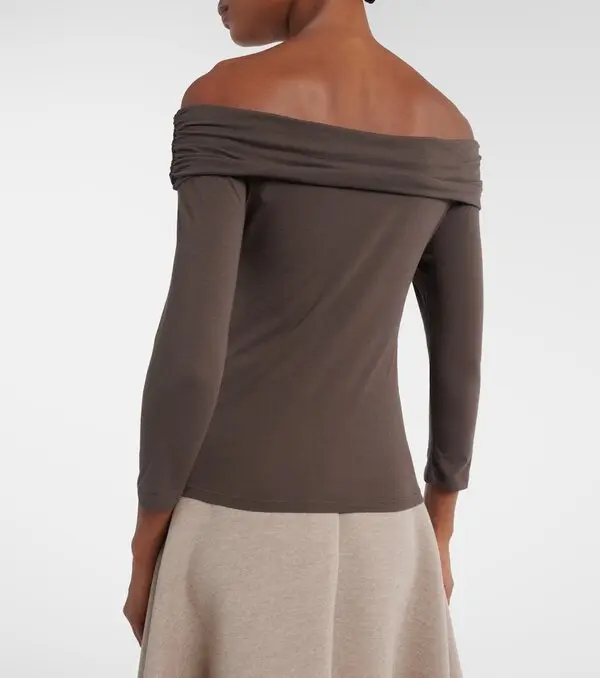 Velvet By Graham & Spencer Clarissa Off-shoulder Cotton-blend Top