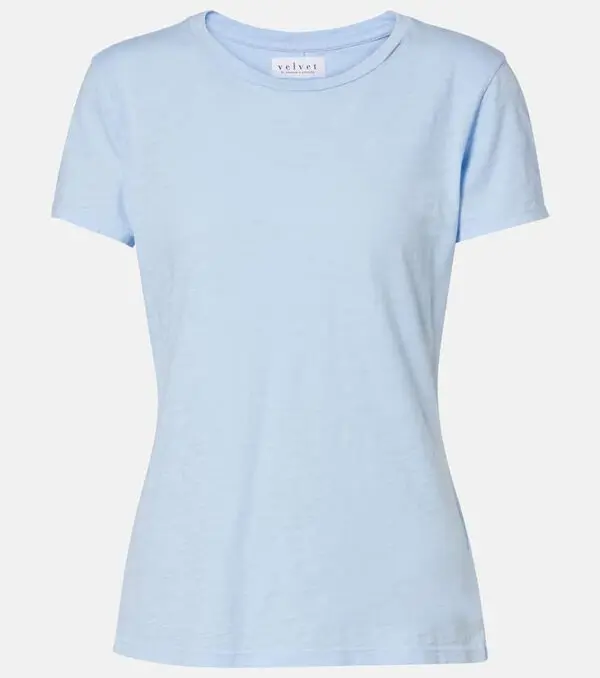 Velvet By Graham & Spencer Odelia Cotton T-shirt - Blue