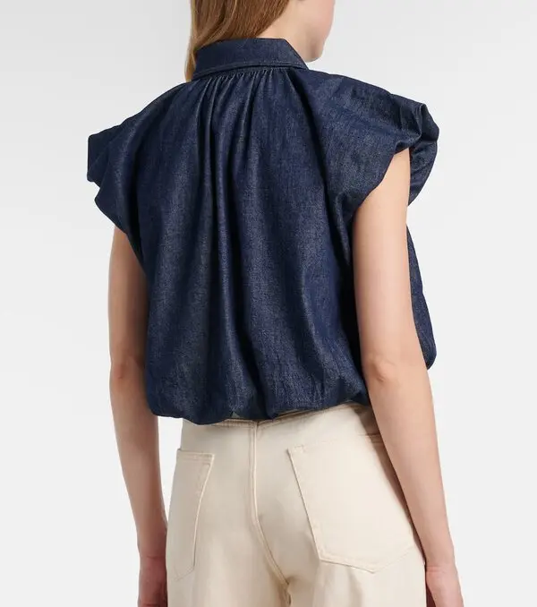 FRAME Shell Denim Blouse - Blue