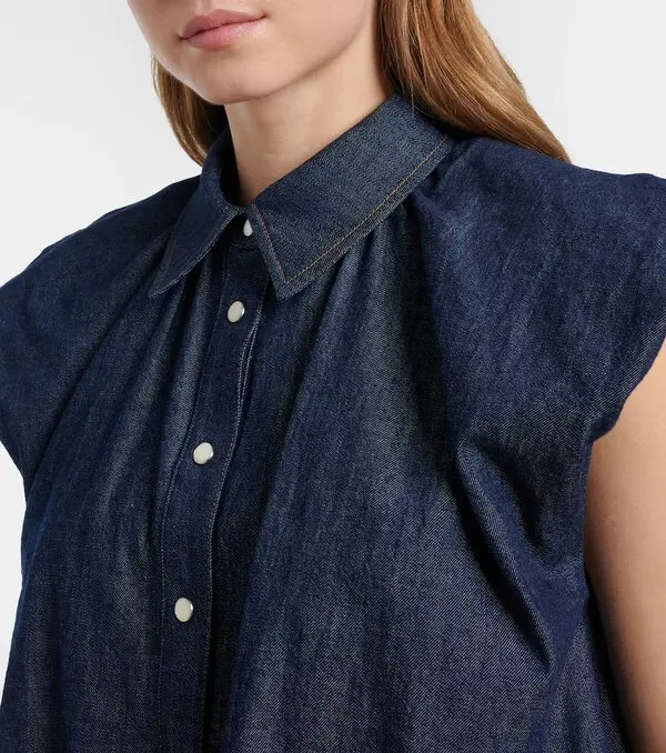 FRAME Shell Denim Blouse - Blue