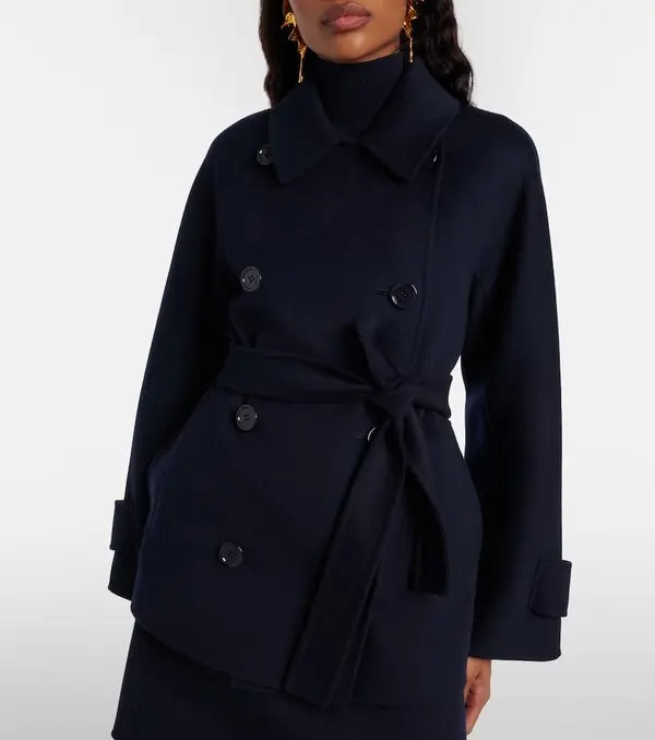 Max Mara Louise Belted Virgin Wool Jacket - Blue
