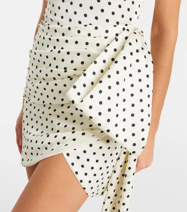 SELF-PORTRAIT Polka-dot Asymmetric Mini Dress