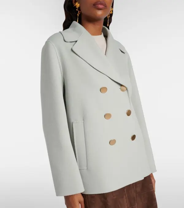 Max Mara Margot Double-breasted Virgin Wool Jacket - Green