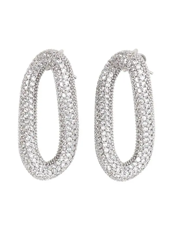 RASNA Bijoux Earrings - Rhodium Plated + White Zirconi