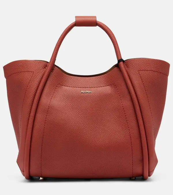 Max Mara Marine Small Leather Tote Bag - Brown