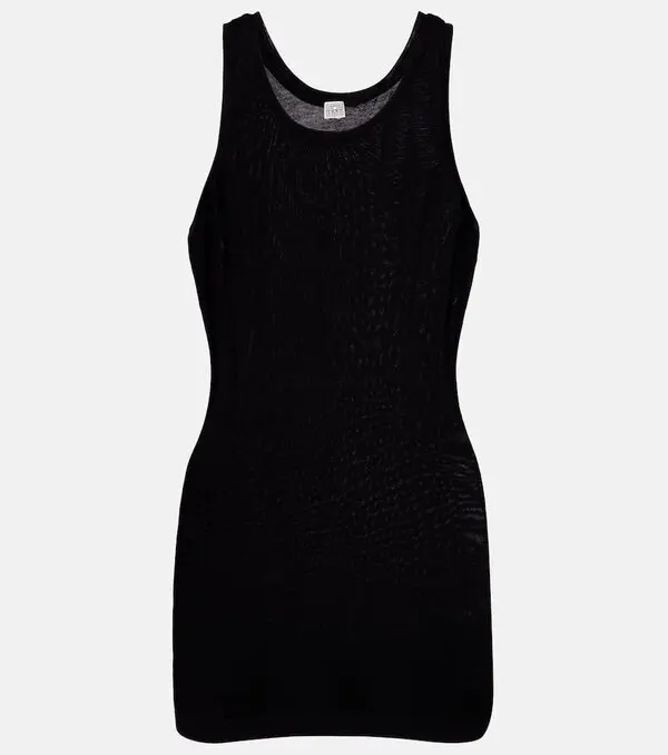 TOTEME Curved Ribbed-knit Tank Top