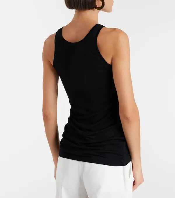 TOTEME Curved Ribbed-knit Tank Top - Black