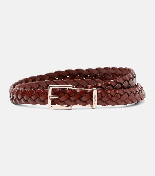 Max Mara Vetta Leather Belt - Brown
