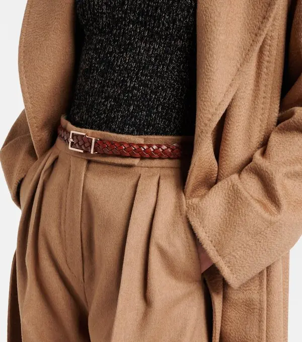 Max Mara Vetta Leather Belt - Brown