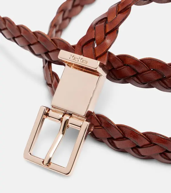 Max Mara Vetta Leather Belt - Brown