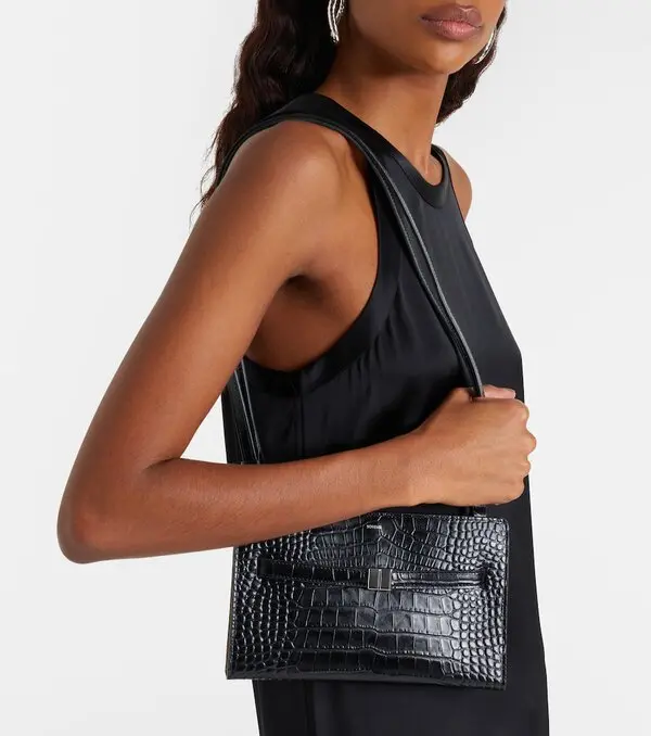 TOTEME Small Leather Crossbody Bag - Black