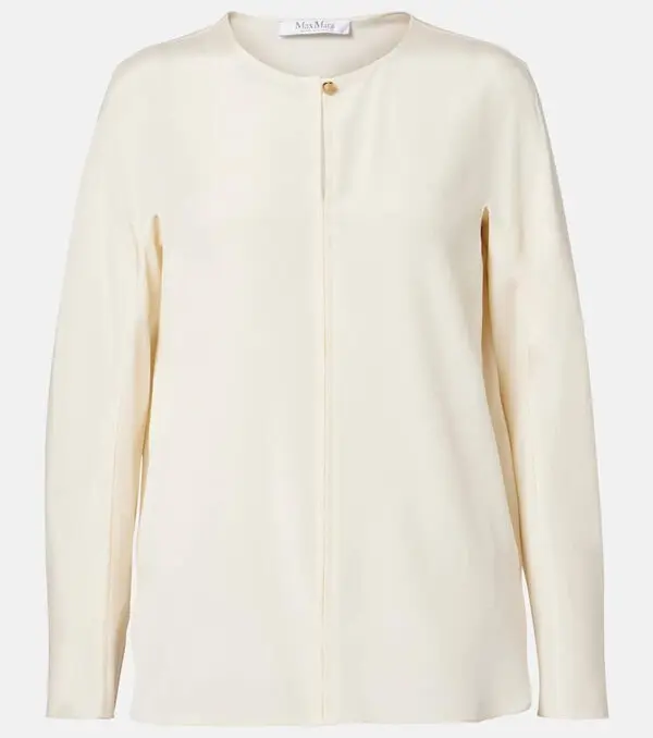 Max Mara Mitico Silk-blend Cady Top - White