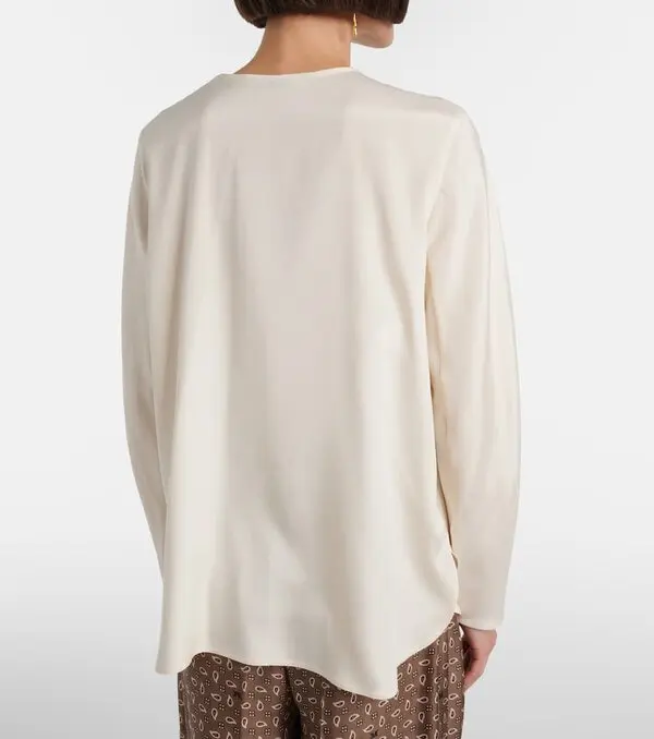 Max Mara Mitico Silk-blend Cady Top - White