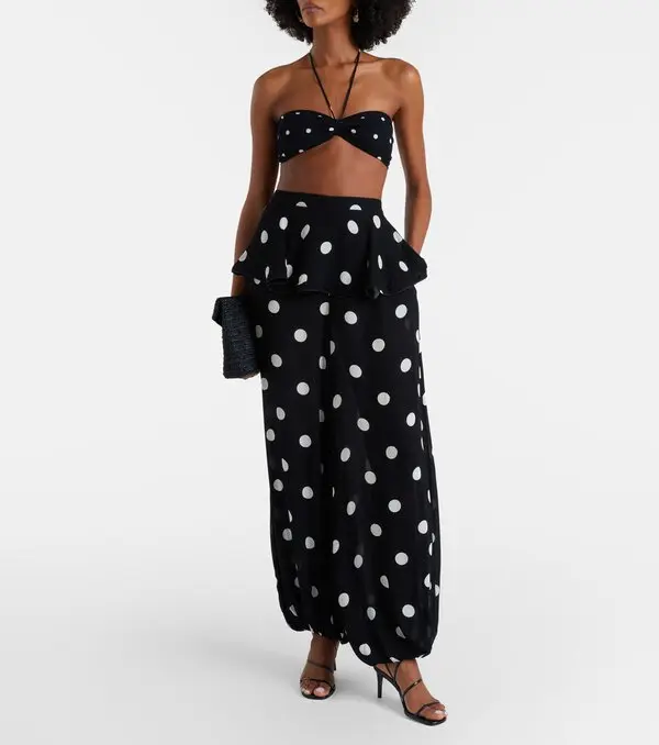 ADRIANA DEGREAS Polka Dot Bandeau Bikini Top