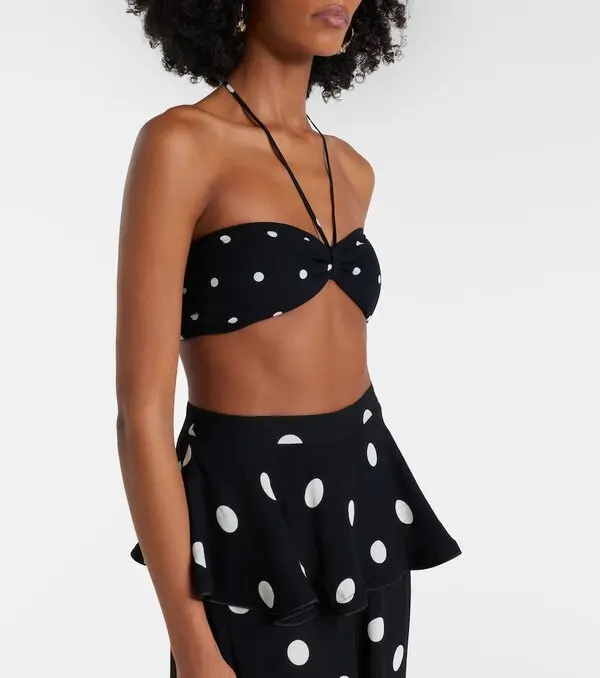 ADRIANA DEGREAS Polka Dot Bandeau Bikini Top