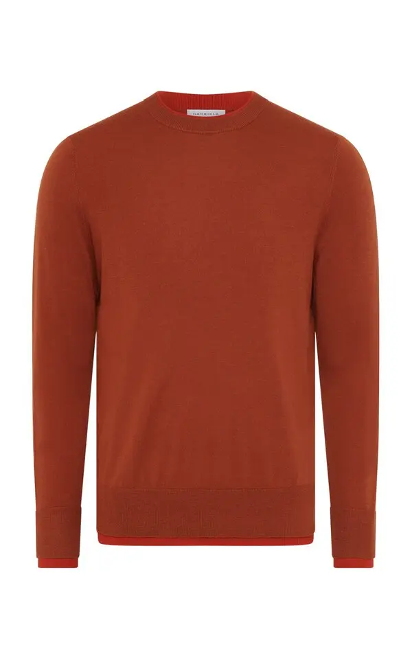 Gabriela Hearst Wells Reversible Cashmere Silk Knit Sweater - Rust/antilope Orange