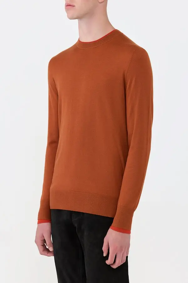 Gabriela Hearst Wells Reversible Cashmere Silk Knit Sweater - Rust/antilope Orange